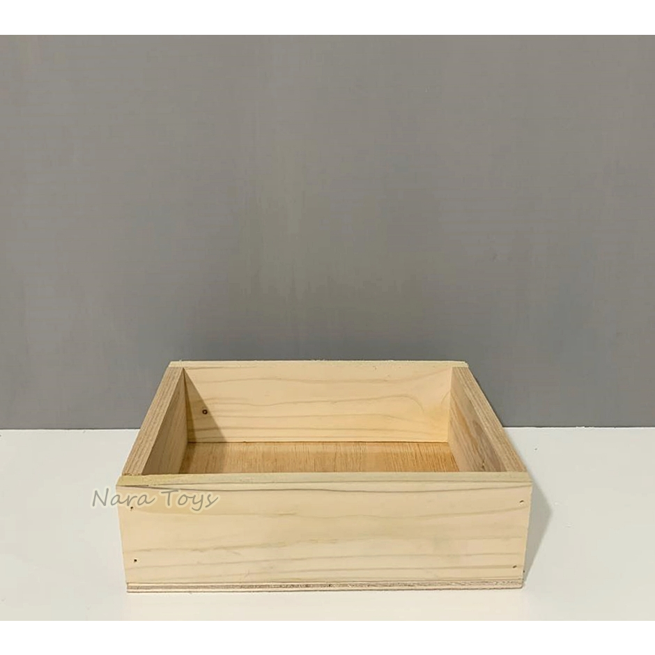 Jual Baki Kayu Persegi Panjang Kayu Jati Belanda Penyimpanan Storage ...