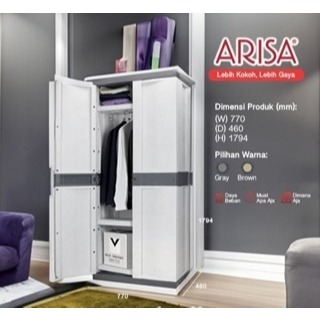 Jual Lemari Pakaian Plastik Elegan Dua Pintu Arisa CA 102 A | Shopee Indonesia