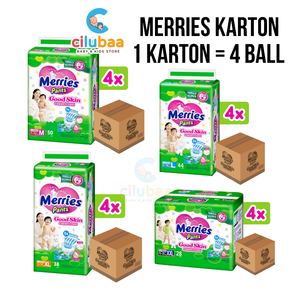 Jual [KARTON] Merries Pants Good Skin Carton ( M48, L42, XL38, XXL28 ...