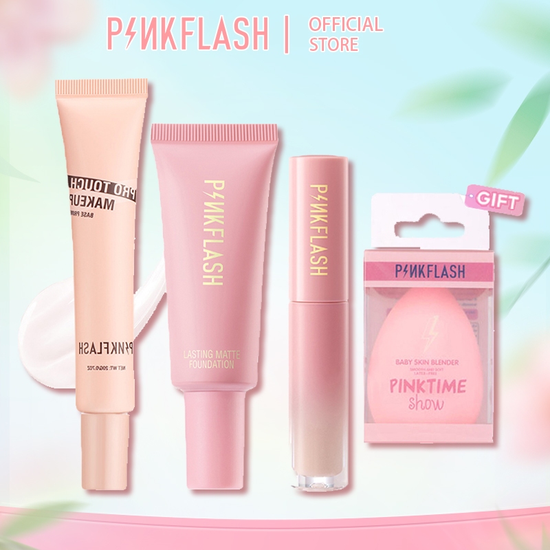 Jual PINKFLASH Face Makeup Set Matte Primer + Foundation + Concealer ...