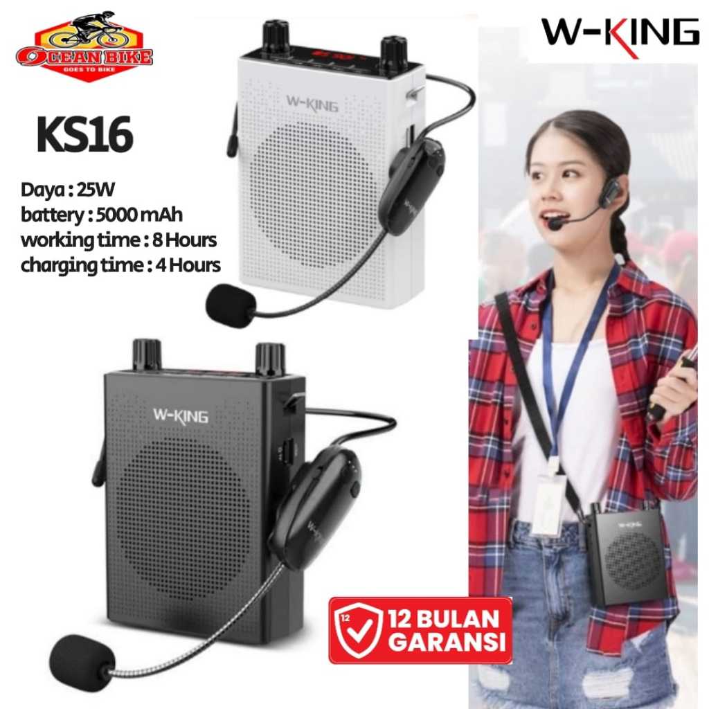 Jual WKING Speaker Bluetooth Pinggang Pengeras suara Mic Bando KS16 Guru Seminar Tour guide ...