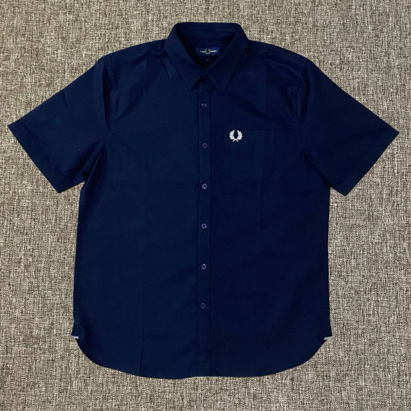 Jual Fred Perry Oxford Short Sleeve Shirt Navy Original / Kemeja Fred ...
