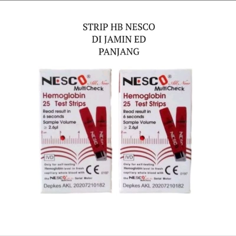 Jual STRIP NESCO HEMOGOBLIN/ Strip Hb nesco 25 Test Strip ed 2025/09 ...