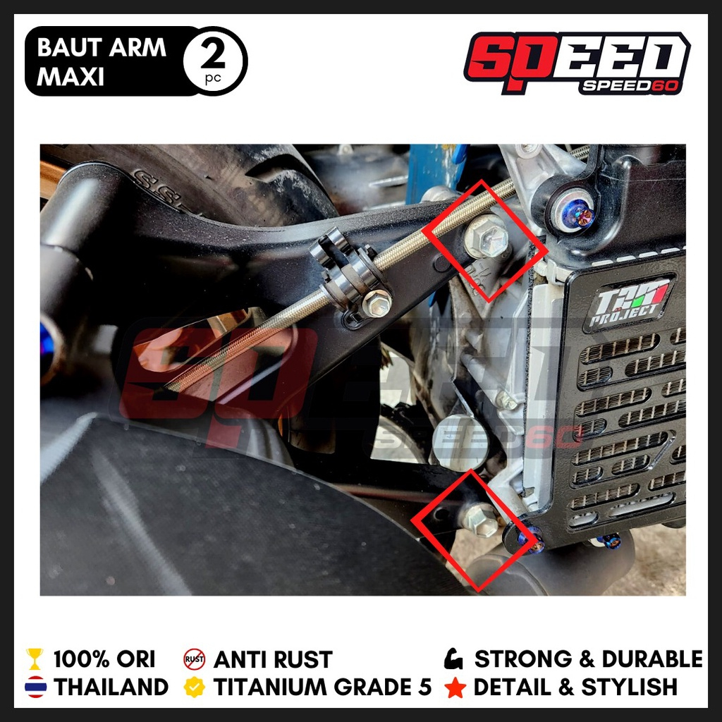 Jual Titanium NT Probolt Baut Arm Nmax King Nut Grade 5 New Tech ...