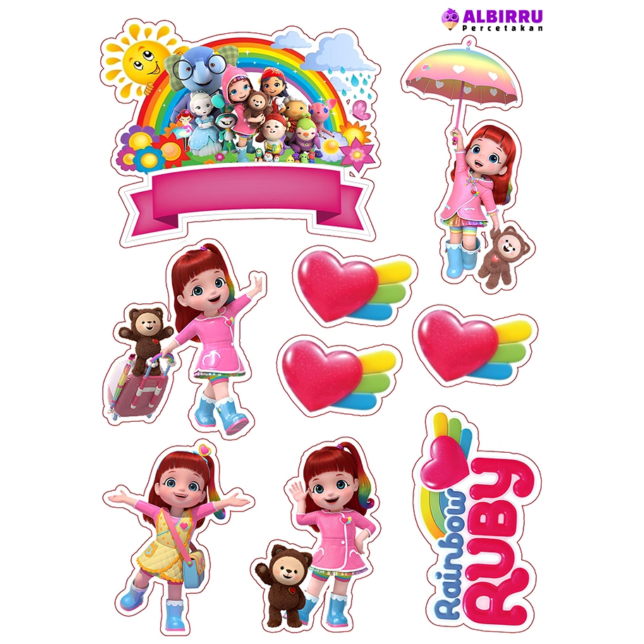 Jual Cetak Topper Rainbow Ruby, Topper Kue Ultah | Shopee Indonesia