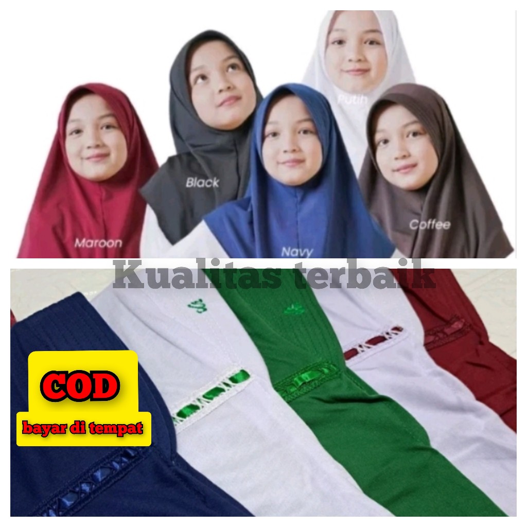 Jual kerudung hijab sekolah TK, SMP, SMA Rabbani kw terlaris | Shopee ...