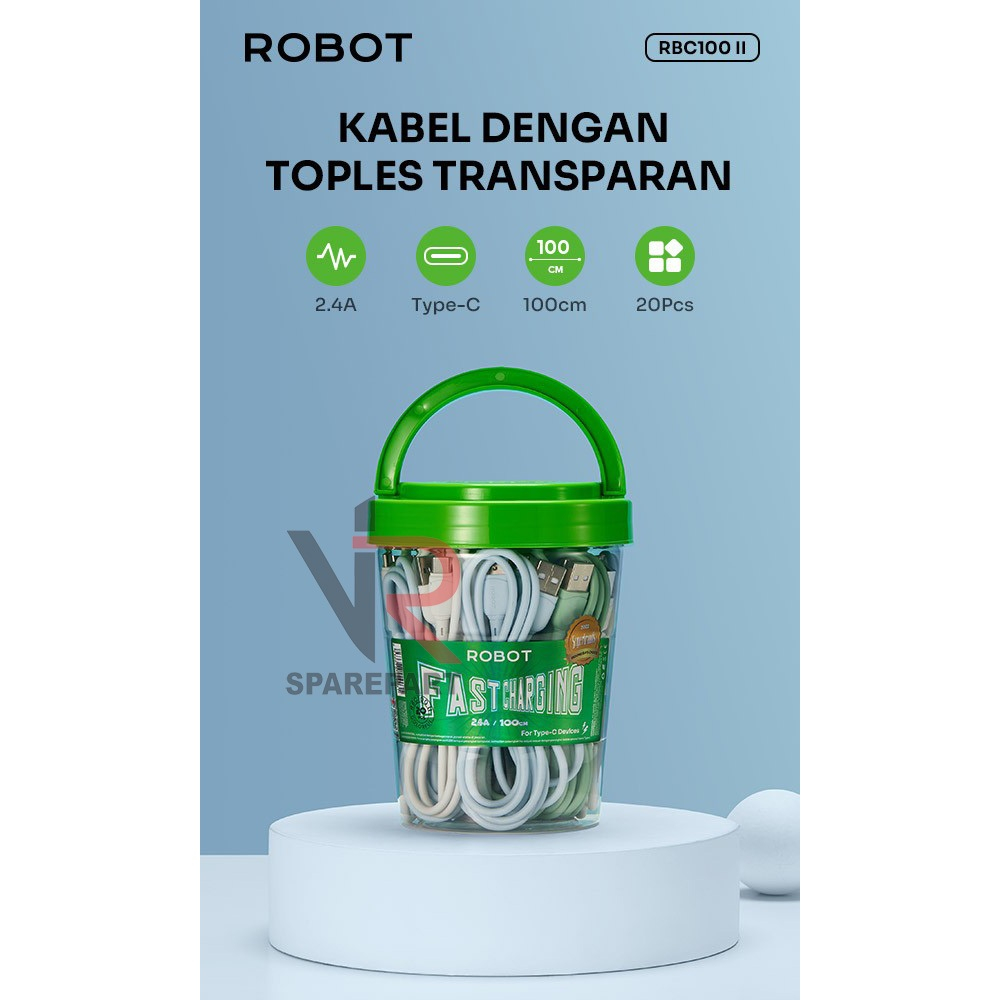Jual KABEL DATA ROBOT RBC100 II TYPE C KABEL CHARGER TIPE C | Shopee ...