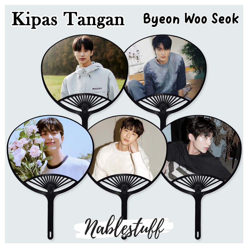 Jual Kipas Tangan Byeon Woo Seok // Kipas Kerang // Merchandise Kpop ...
