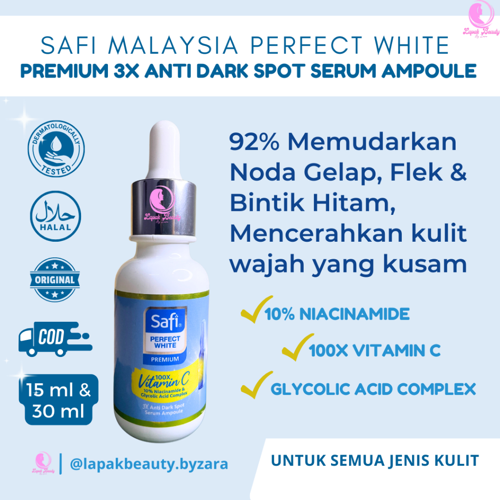 Jual Safi Perfect White Serum Ampoule Penghilang Flek Bintik Hitam Dark ...