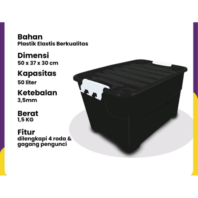 Jual FARZANA KHALISA | Container Box 50L / Kotak Penyimpanan Kapasitas ...