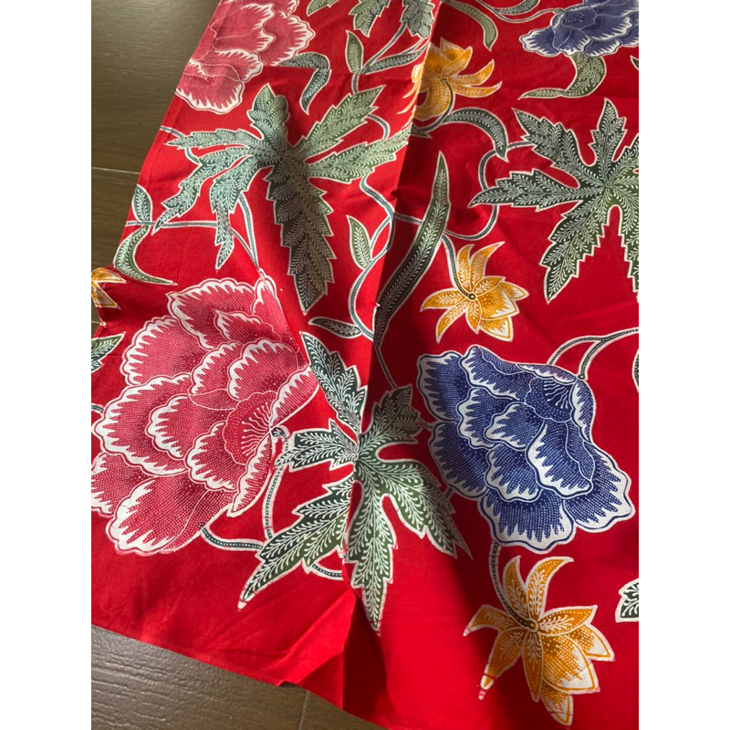 Jual PREMIUM!!! KAIN BATIK KOMBINASI TULIS MOTIF BUNGA BESAR/ BAHAN ...