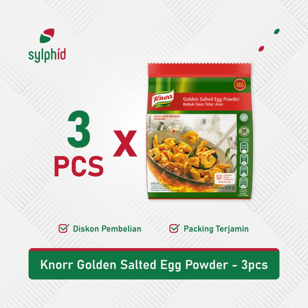 Jual Knorr Golden Salted Egg Powder 270 gr / Bubuk Saus Telur Asin (3 ...