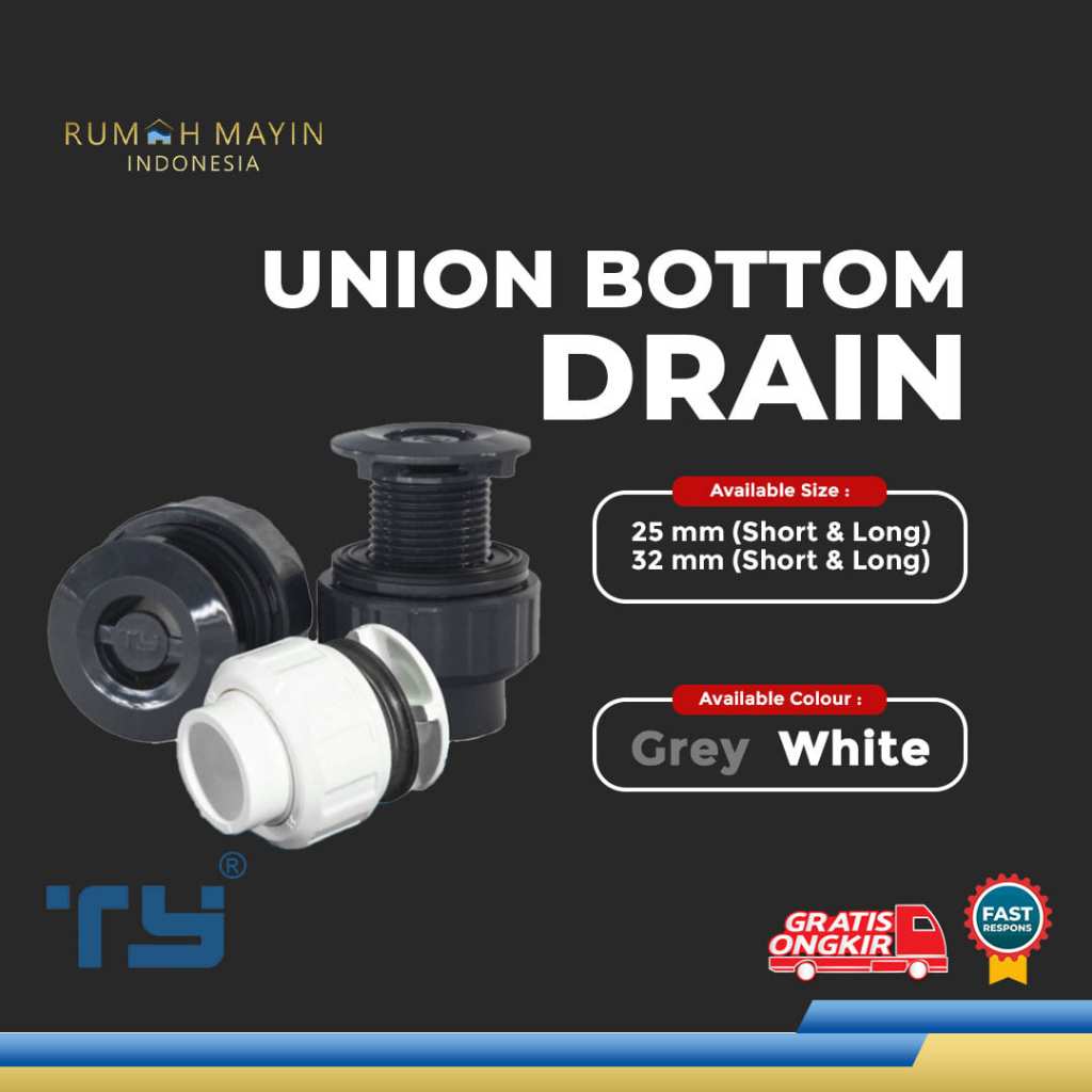 Jual TY Drainage Union / Bottom Drain Pipa Pipe U – PVC by 3 Pawns ...
