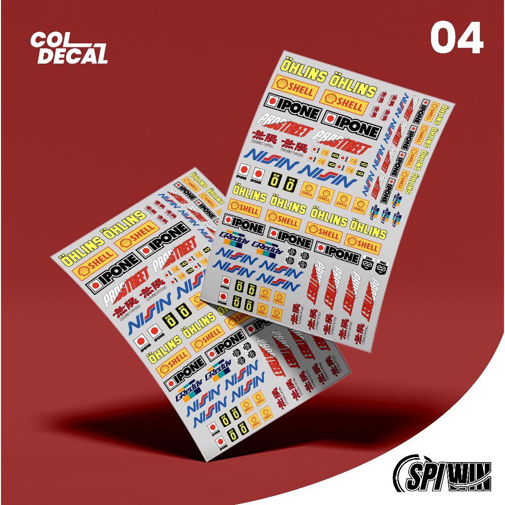 Jual 04 Water Slide Decal Sponsorship Glossy Color Tamiya Mini 4WD ...