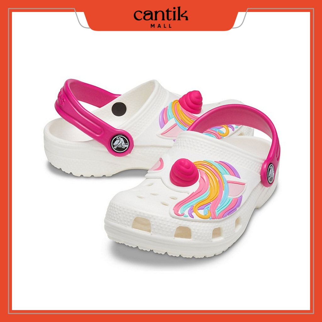 Jual [COD] Sandal Crocs Anak Original Unicorn Horn Clog Putih - CM ...