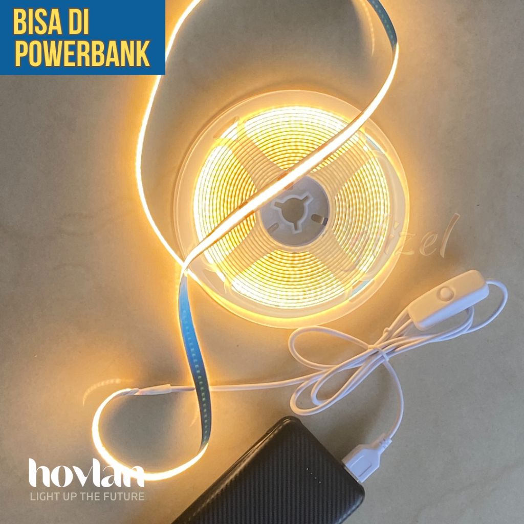 Jual Paket Led Strip Cob 5V Usb Hovlan Lampu Dotless Flexible Pita ...