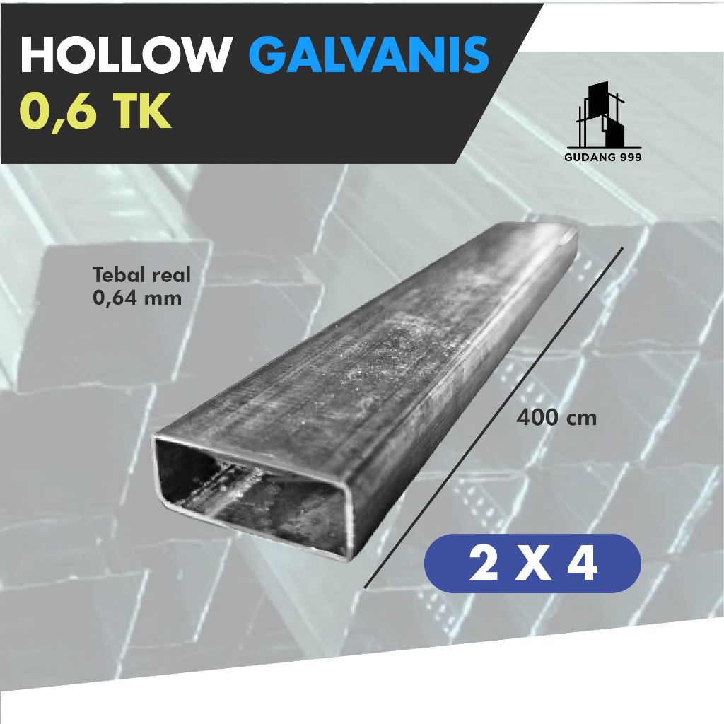 Jual HOLLOW 2x4 0,6 mm / HOLO / RANGKA HOLLOW GYPSUM / HOLLOW GALVANIS ...