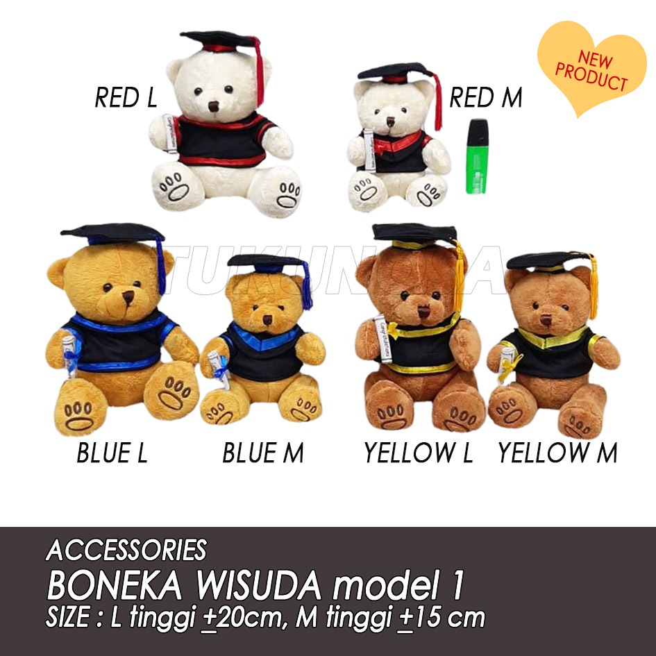 Jual BONEKA WISUDA model 1 BONEKA GRADUATION TEDDY BEAR BONEKA BERUANG ...