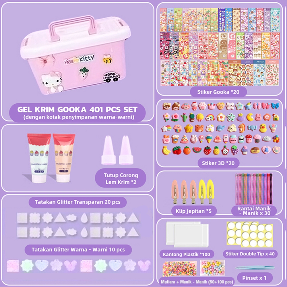 Jual Tatajoy [Plus]DIY Gooka Set Cream Gum Stiker Anak Set Alat Tangan ...