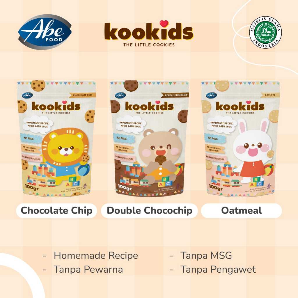 Jual Abe Food Kookids The Little Cookies/ Cemilan Sehat/ Cookies Anak ...