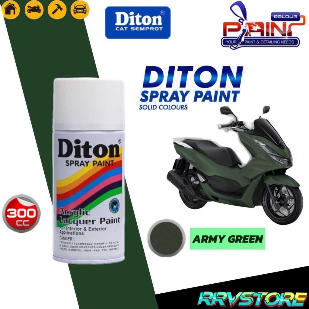 Jual CAT SEMPROT DITON ARMY GREEN ( 8522) 300cc CAT DITON HIJAU ARMY ...