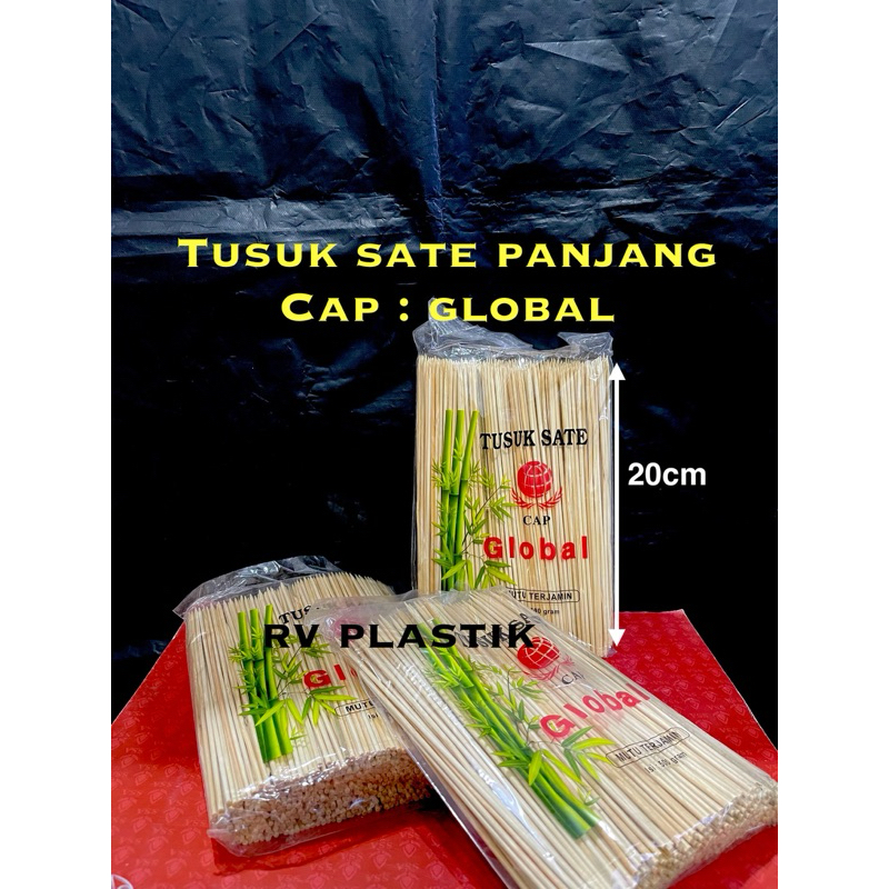 Jual Tusuk sate / Lidi Sate panjang cap Global( 500gram ) | Shopee ...