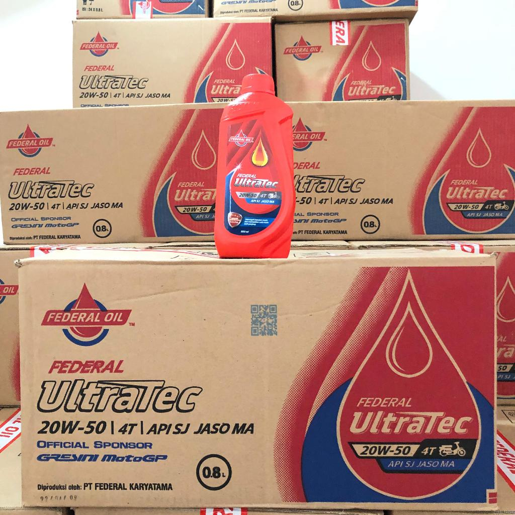 Jual ( PAKET 1 DUS 24 BTL ) OLI FEDERAL ULTRATEC 0.8 LITER 20W-50 Non Matic | Shopee Indonesia