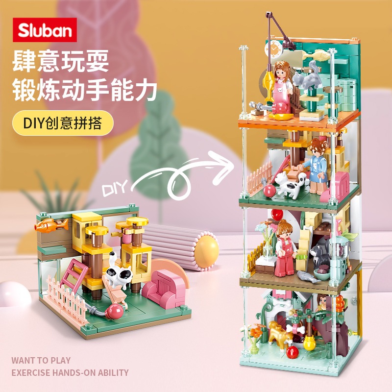 Jual Mainan Brick Sluban Girls Cewe Mini handcraft Doll House DIY M38 ...