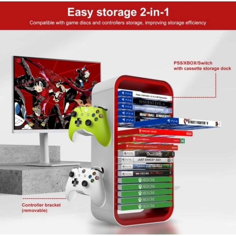 Jual Rak Storage Stand Tower Tempat Disk kaset PS5 PS4 XBOX Nintendo ...