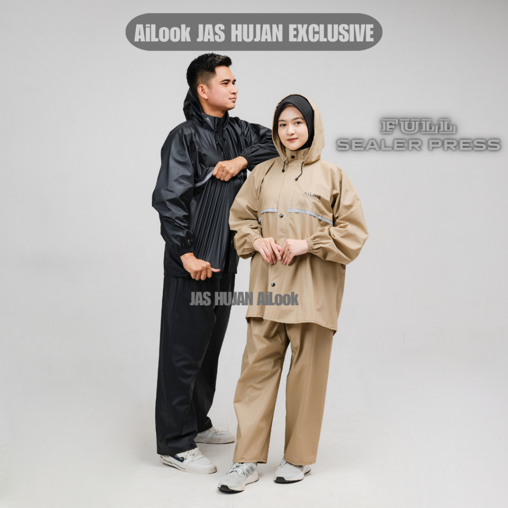 Jual AILOOK Jas Hujan Raincoat Full Seal Press Anti Rembes Pria Wanita Bahan PVC Karet Tebal ...