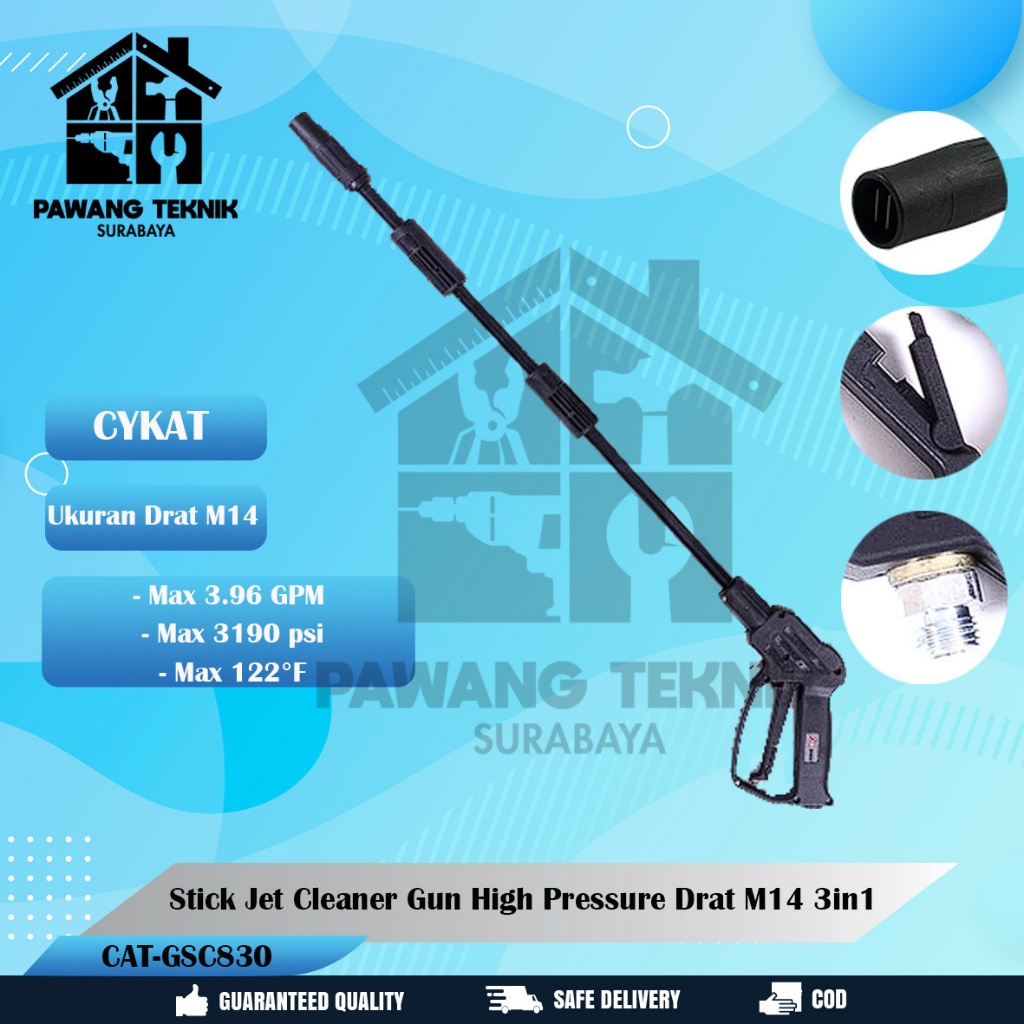 Jual Stick Jet Cleaner Gun Steam Alat Semprot Panjang Pendek High ...