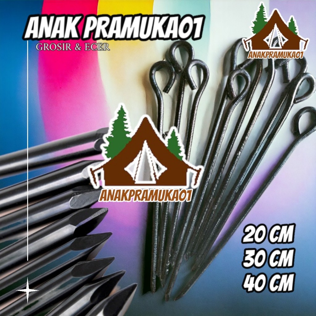 Jual Patok tenda besi 20 cm / pasak tenda besi 30 cm | Shopee Indonesia