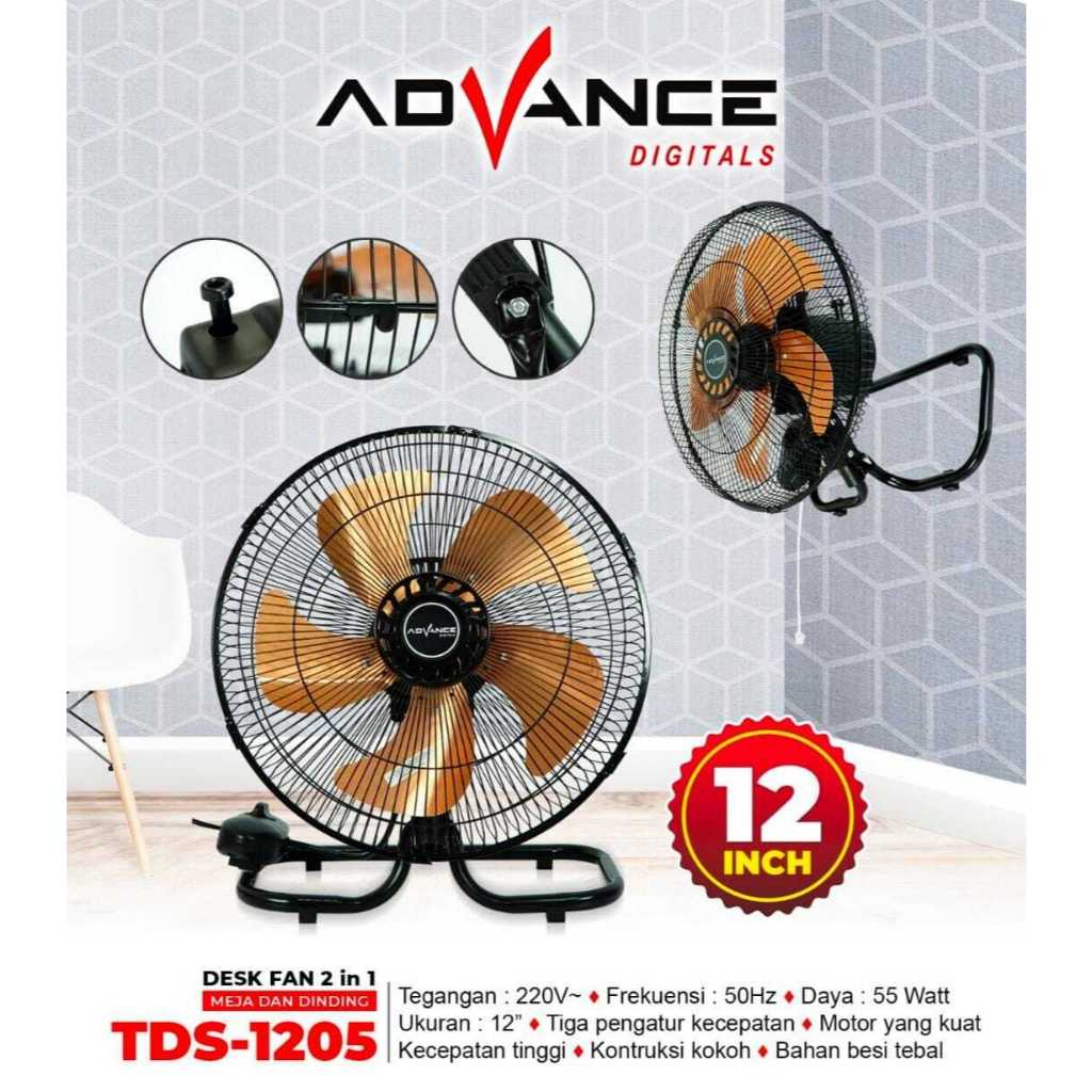 Jual Advance TDS-1205 Kipas Angin Meja dan Dinding 2IN1 12 inch Kipas ...