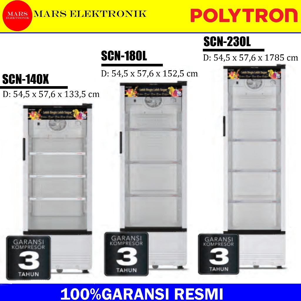 Jual SHOWCASE POLYTRON SCN-140X / SCN-180L / SCN-230L - KULKAS ...