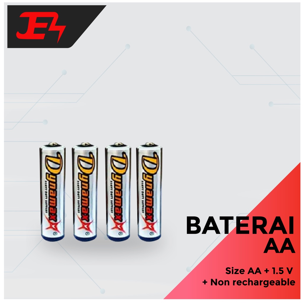 Jual JE Baterai AA A2 Alkaline Dynamax Abu Eco Black 1.5v Baterai ...