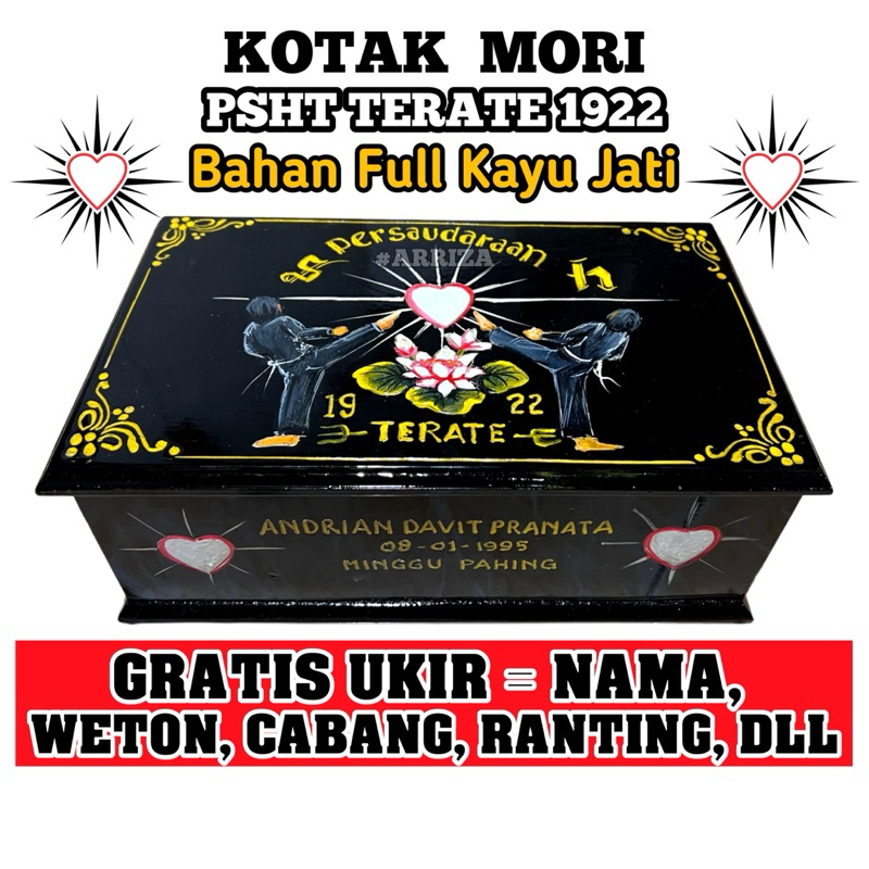 Jual KOTAK MORI PSHT KAYU JATI UKIR MOTIF Tendangan Warna TERBARU PSHT ...