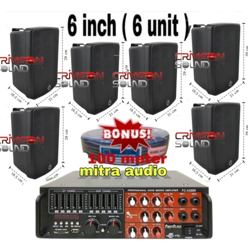Jual Paket sound system cafe restoran Crimson 6 inch ampli Firstclass ...