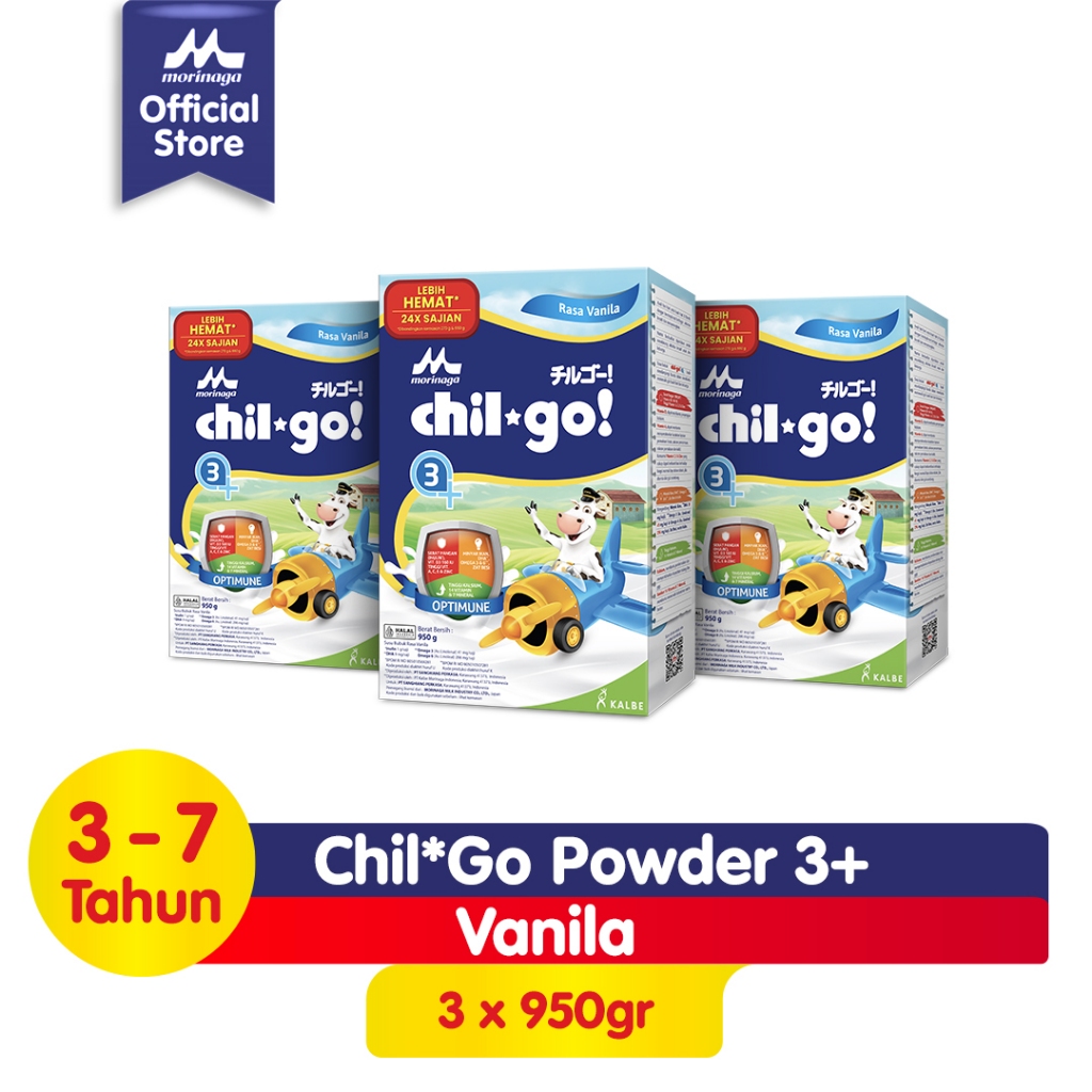 Jual Paket 3x Chil Go Powder 3+ Vanila 950g | Shopee Indonesia