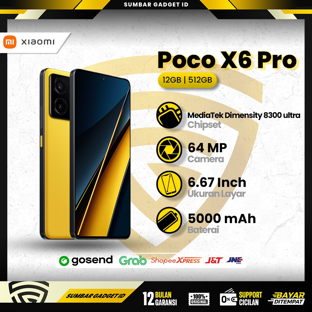 Jual Xiaomi Poco X6 Pro 5G NFC 12/512 Dimensity 8300-Ultra 120Hz FIow AMOLED Garansi Resmi ...