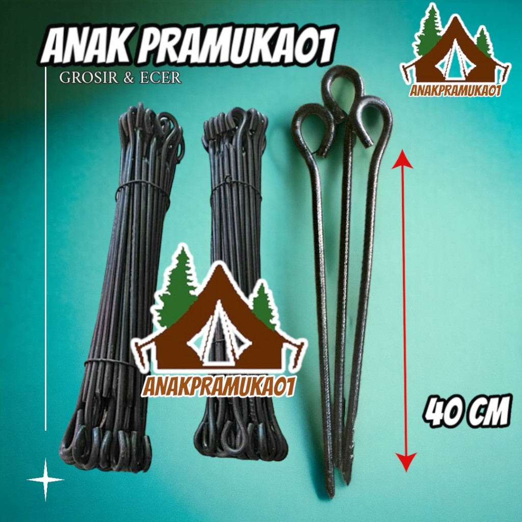 Jual Patok tenda besi 40cm / pasak tenda besi 40cm | Shopee Indonesia