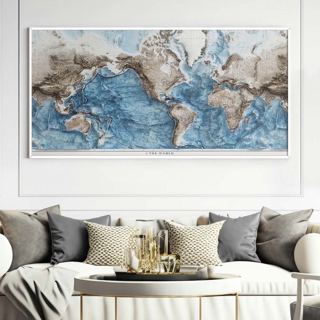 Jual Wall Decor World Map Hiasan Dinding Peta Dunia 120x60cm Pajangan ...