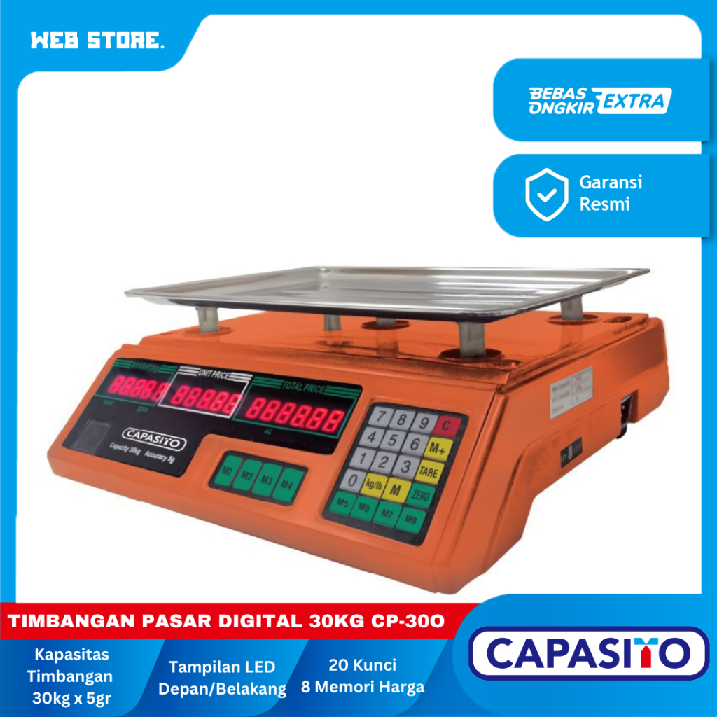 Jual Timbangan Digital 30kg Timbangan Pasar 30kg Dapur Laundry Timbangan Buah Sembako CP30 ...