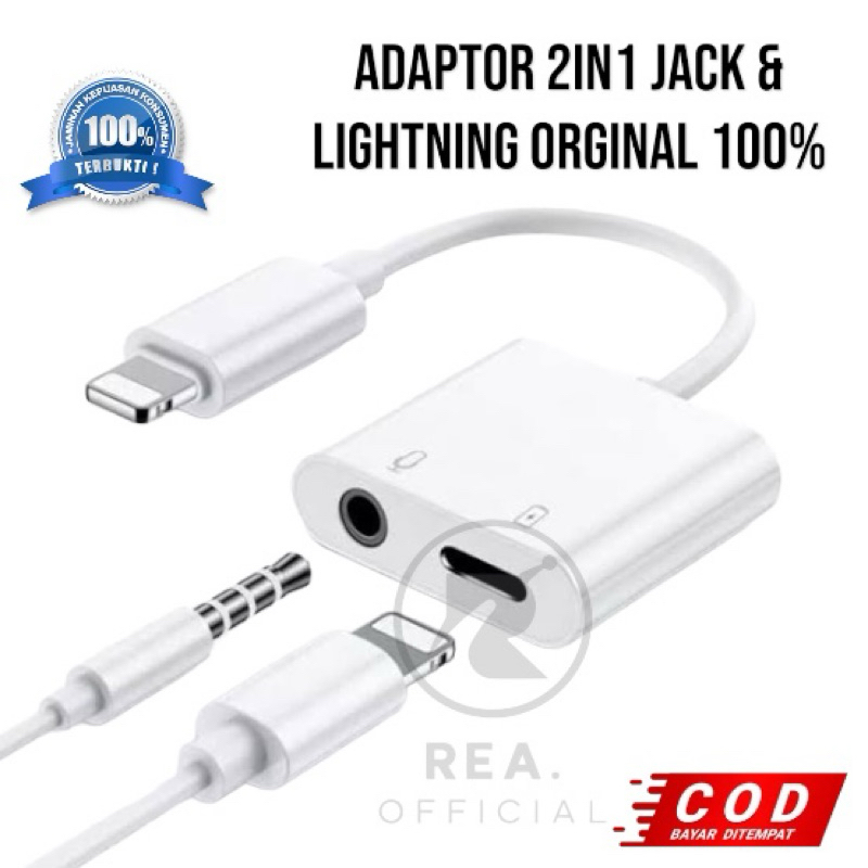 Jual Adapter Ip 2in1 Jack & Lightning Original 100% | Shopee Indonesia