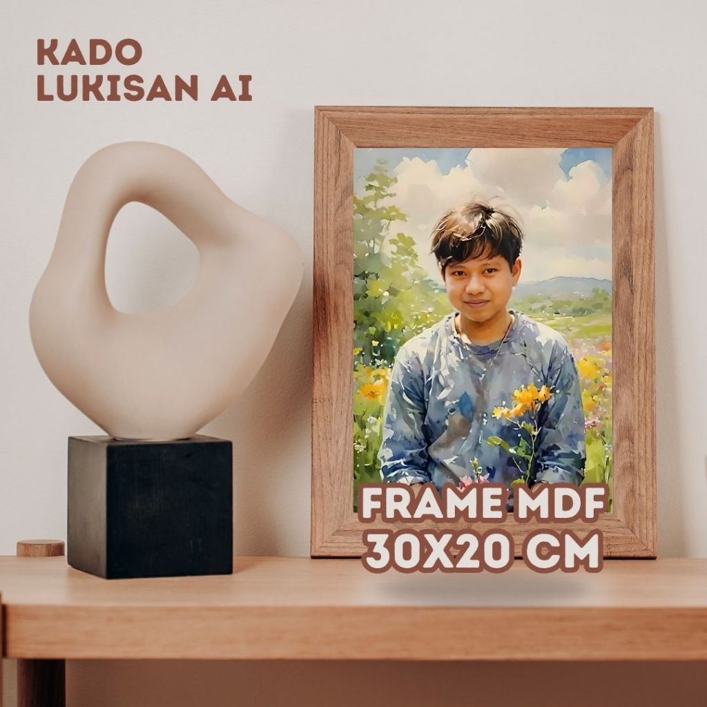 Jual Kado Lukisan Sketsa Wajah Digital dengan AI + FREE DESAIN Frame ...