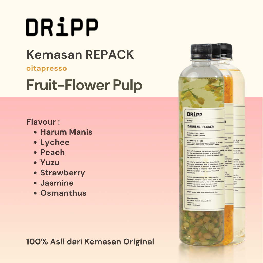 Jual REPACK - All Varian Dripp Syrup / Fruit-Flower Pulp [30, 50, 100 ...