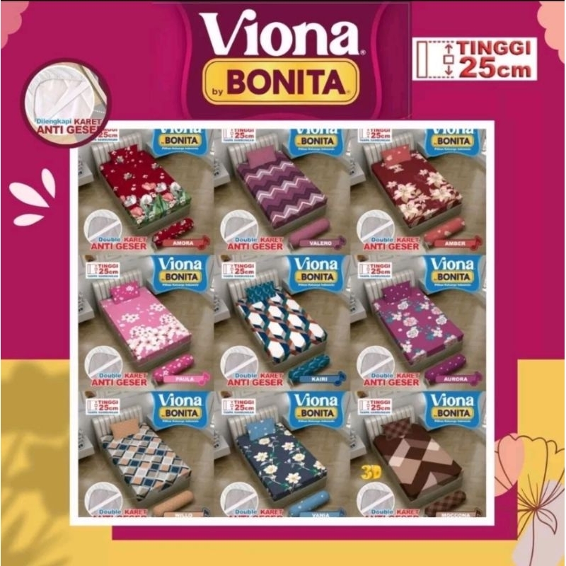 Jual (BISA COD) VIONA By Bonita - Sprei Single (120×200) Tinggi 25 cm ...
