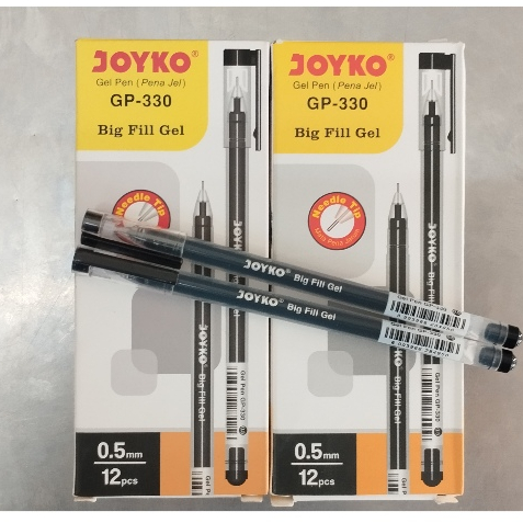 Jual PENA JOYKO GELL GP-330 HITAM 0.5mm 1 BOX ISI 12 PCS | Shopee Indonesia