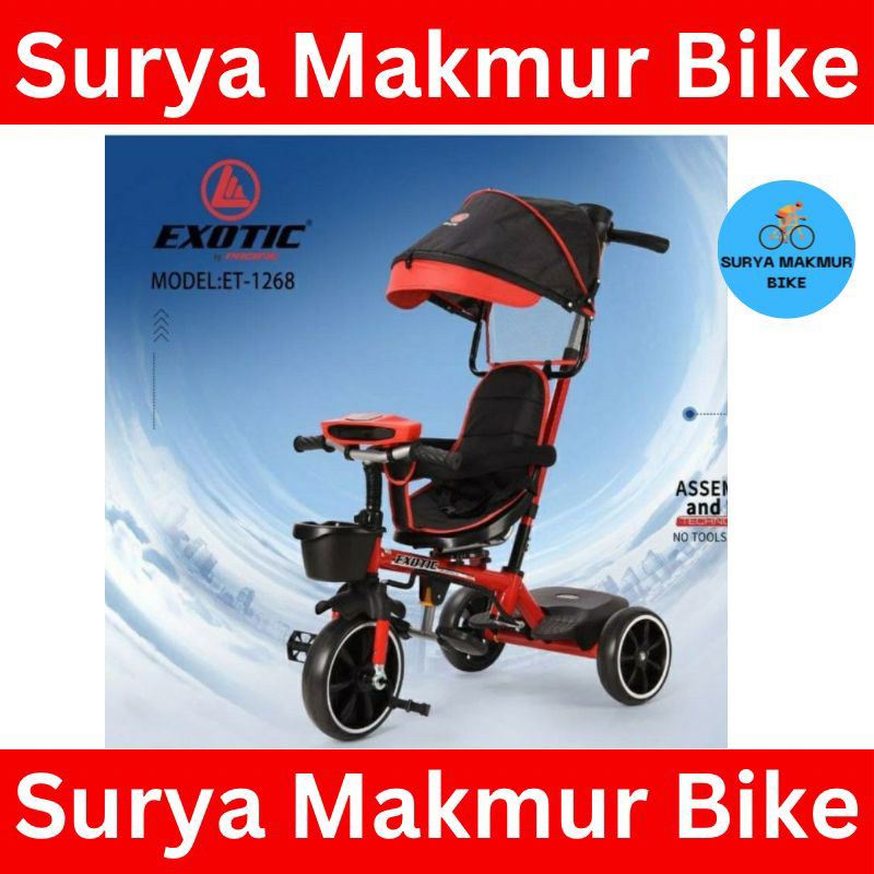 Jual Sepeda Roda Tiga Exotic ET-1268/ET 1262/ET 1267 BY PACIFIC Musik ...