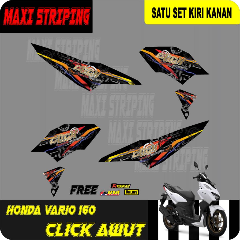 Jual Stiker striping Honda Vario 160 Click Awut | Shopee Indonesia