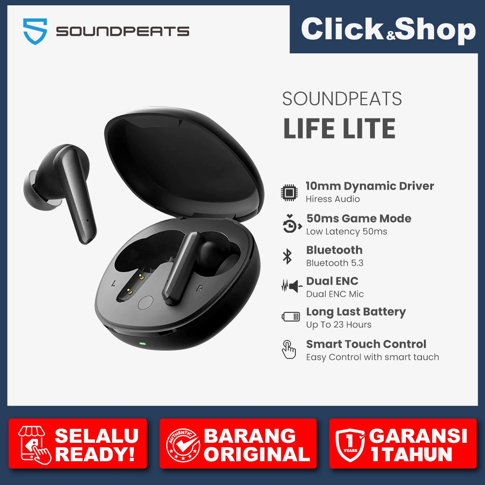 Jual SoundPEATS Life Lite True Wireless Earbuds Bluetooth TWS Music ...